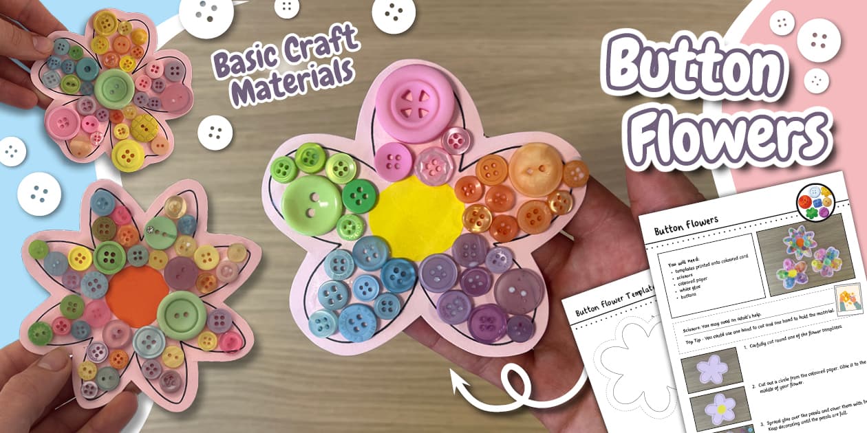 Button Flowers Craft