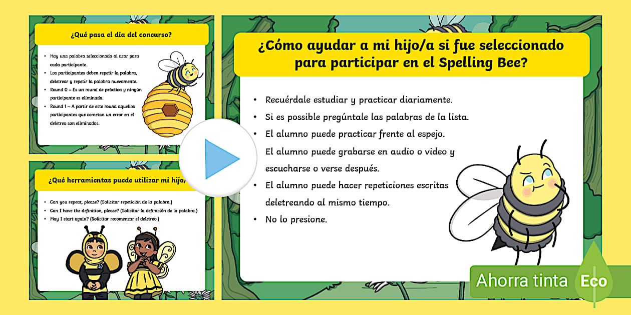 Spelling Bee - junta con padres (teacher made) - Twinkl