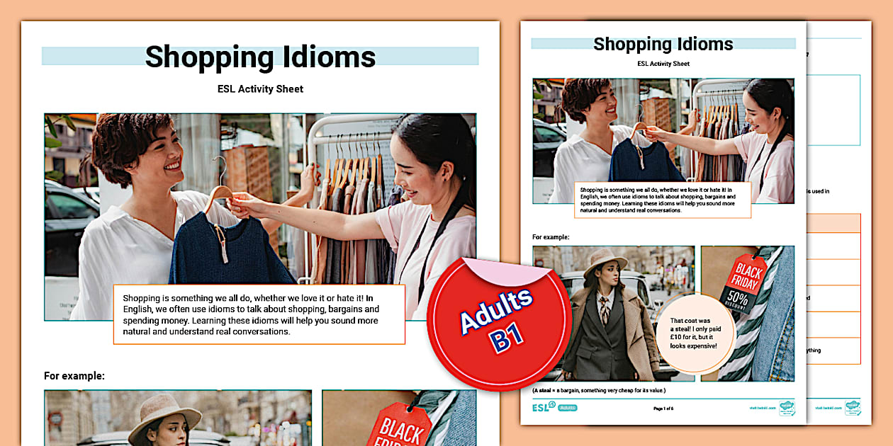 ESL Shopping Idioms (teacher made) - Twinkl