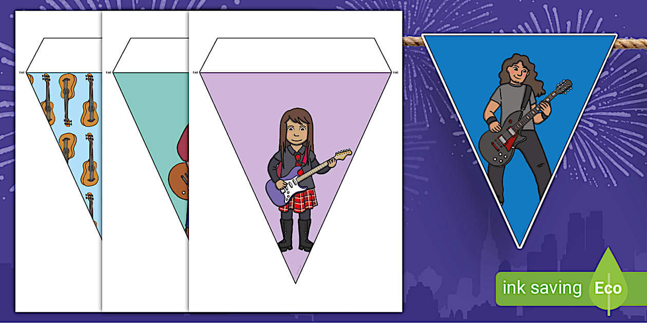 Guitar Bunting | Display Items | Twinkl - Twinkl
