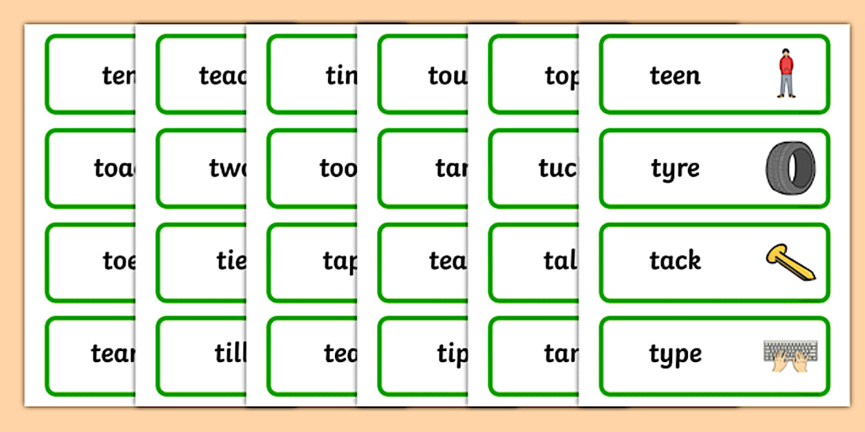 Initial t Sound Word Cards (Teacher-Made) - Twinkl