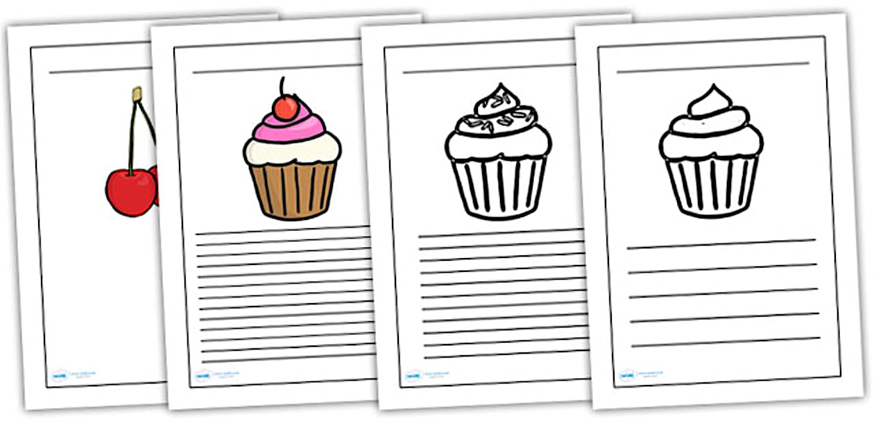 Cupcake Themed Writing Frames (teacher made) - Twinkl
