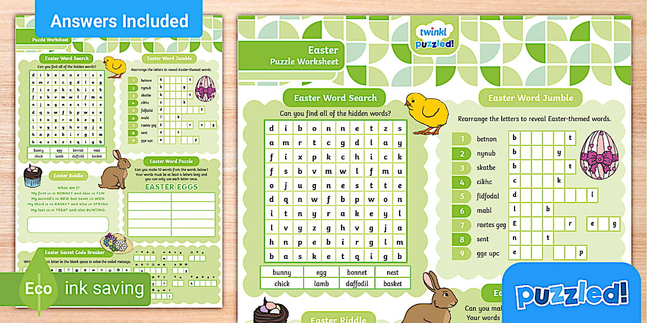 Easter Puzzle Printable Worksheet - Twinkl Puzzled - Twinkl