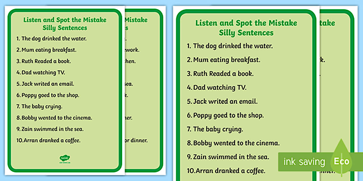 Editable Listen and Spot The Mistake 2 - Twinkl