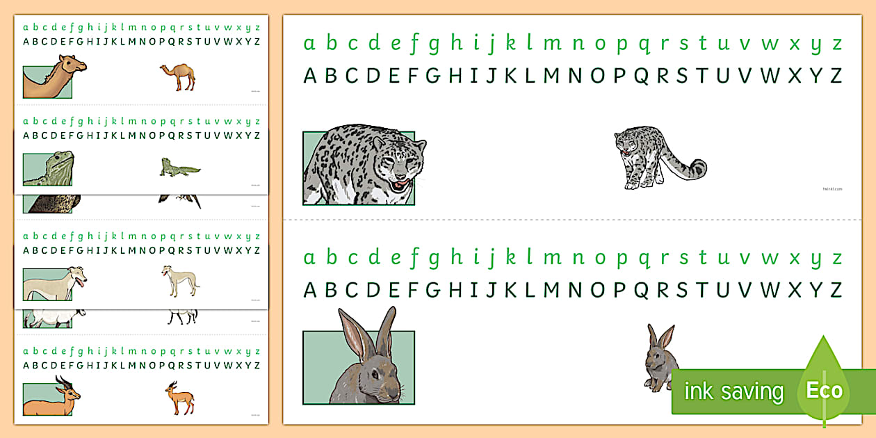 Arabian Animal themed Alphabet Strips