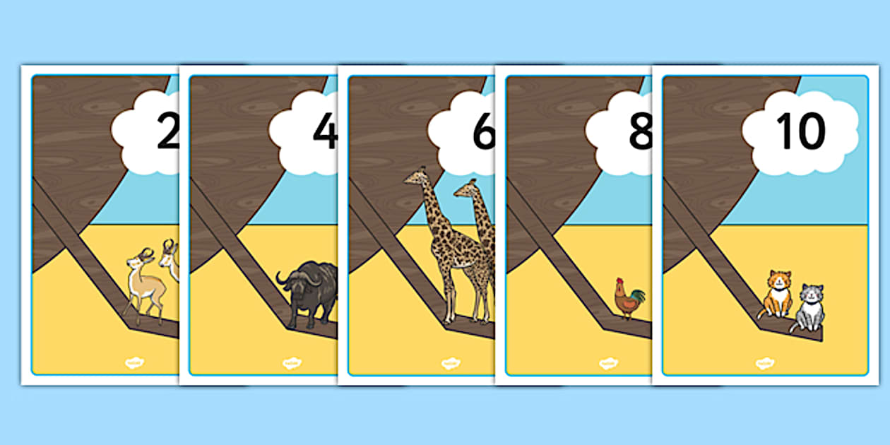 Noah's Ark Counting in 2s Display Poster (teacher made)