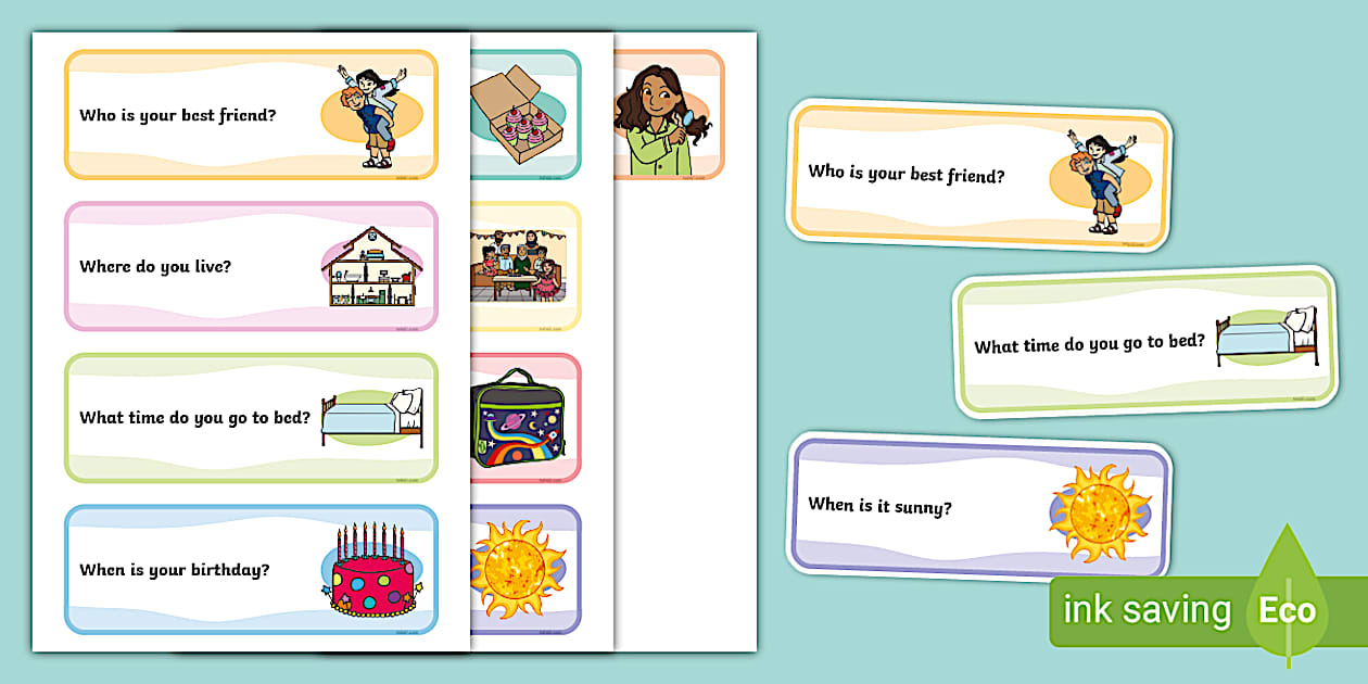 Wh- Question Cards (teacher made) - Twinkl