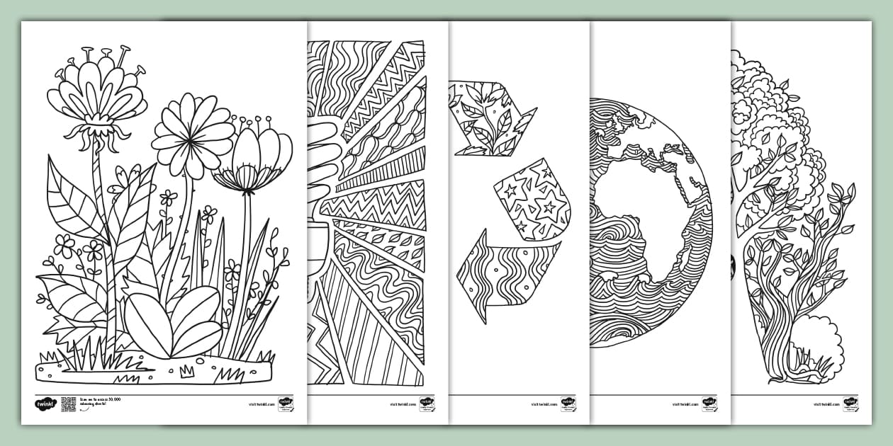 Earth Day Mindfulness Colouring Pages