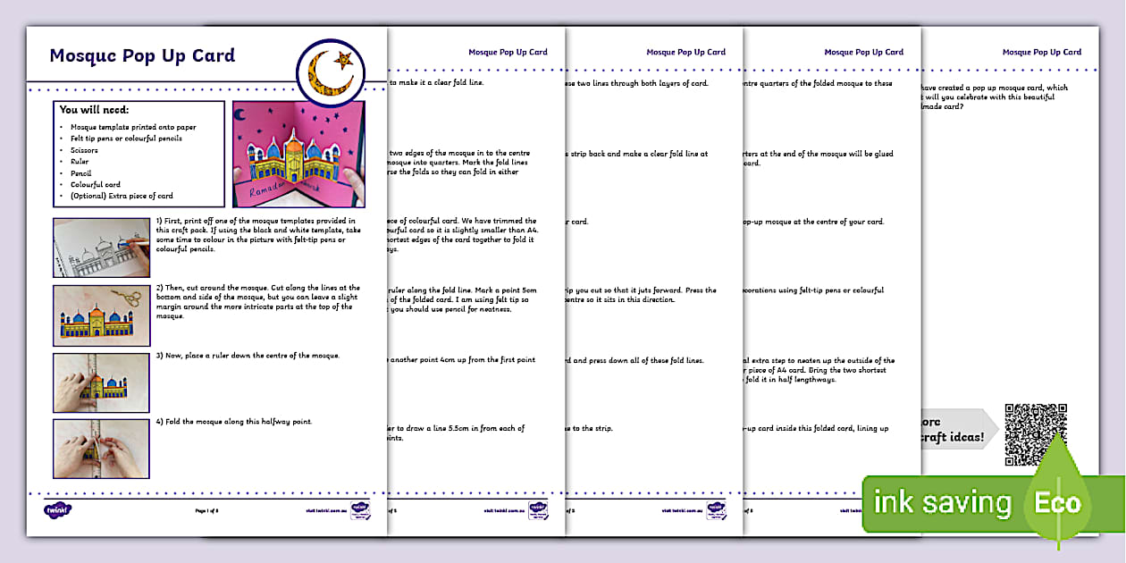 Ramadan Mosque Pop-Up Card