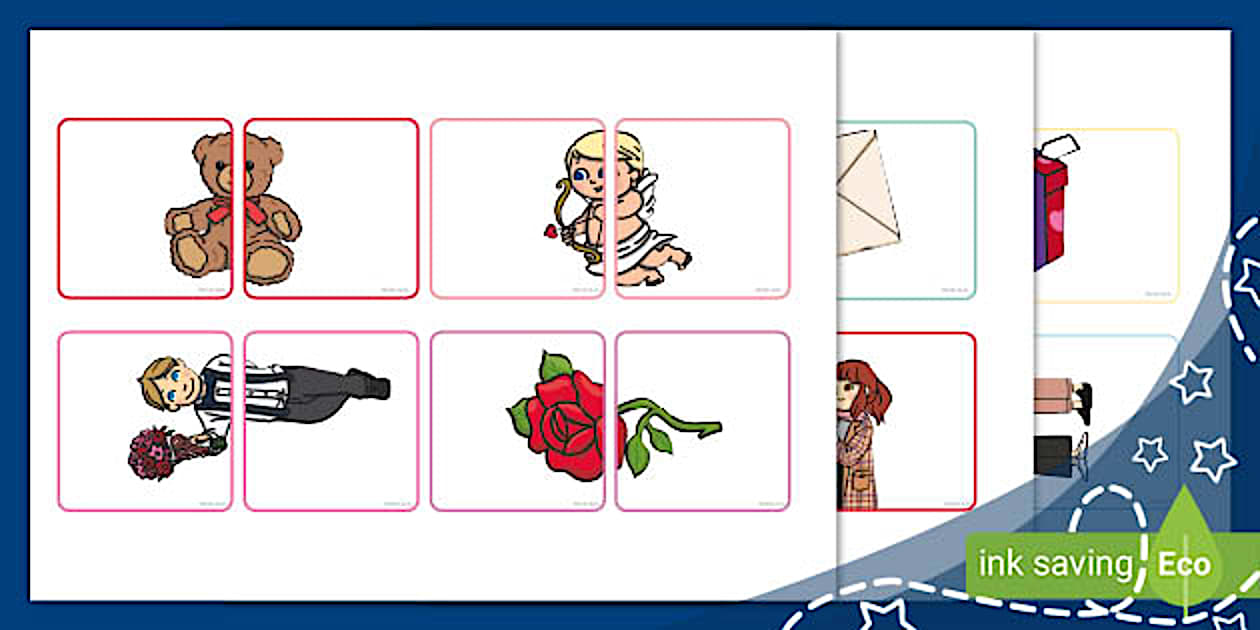 Valentine's Day Matching Puzzle Game (teacher made) - Twinkl