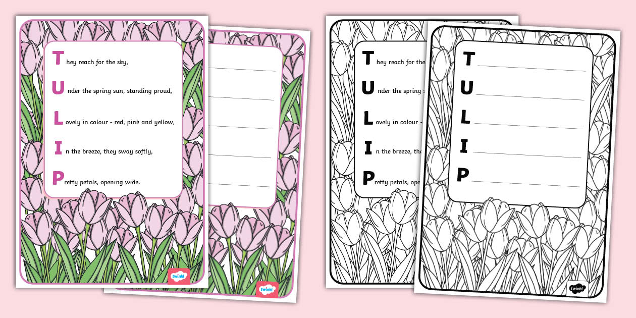 KS1 Tulip Acrostic Poem Example - English (teacher made)