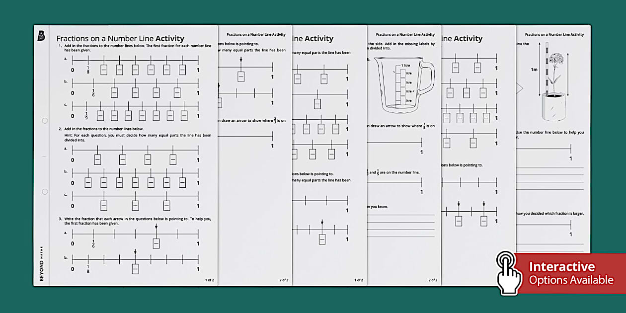Differentiated Fractions on a Number Line (teacher made)