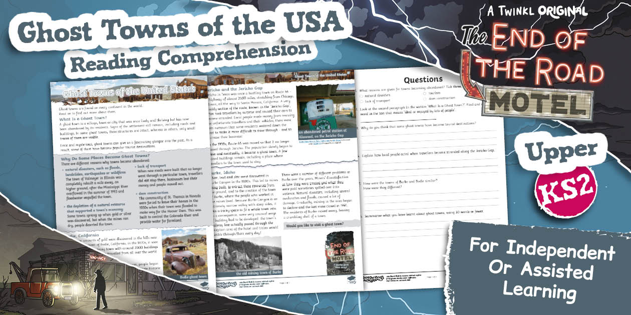 Ghost Towns of the United States Upper KS2 Reading Resource