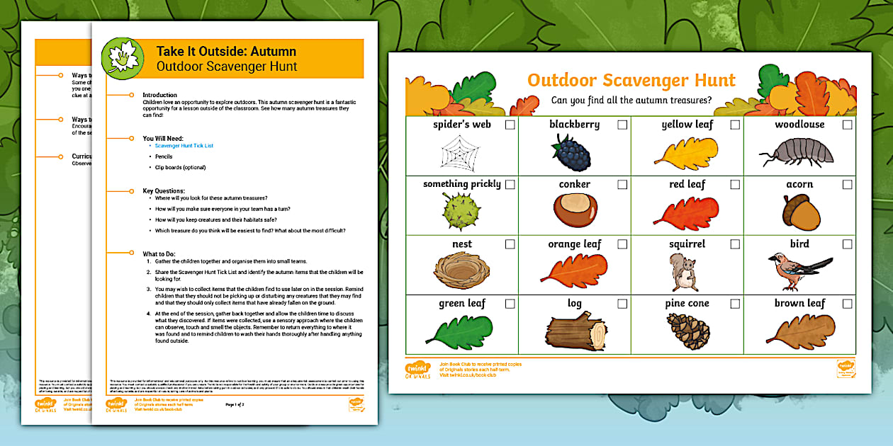 KS1 Take It Outside: Autumn STEM - Outdoor Scavenger Hunt