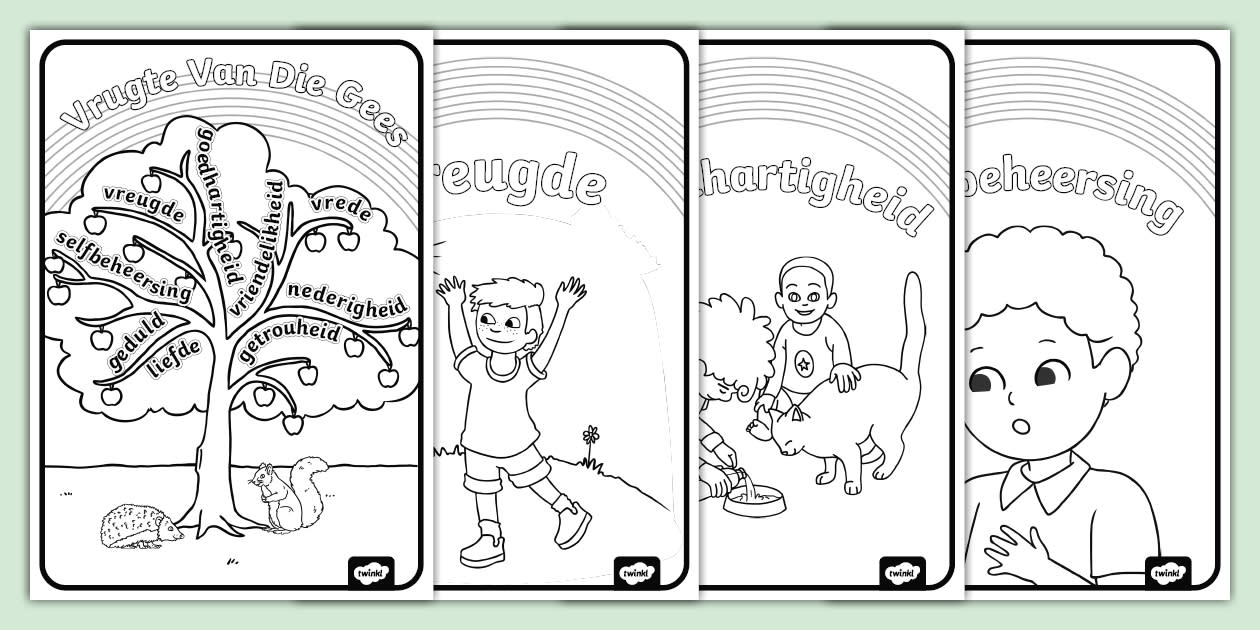 Vrugte van die Gees Samewerkende Inkleur Blaaie - Twinkl