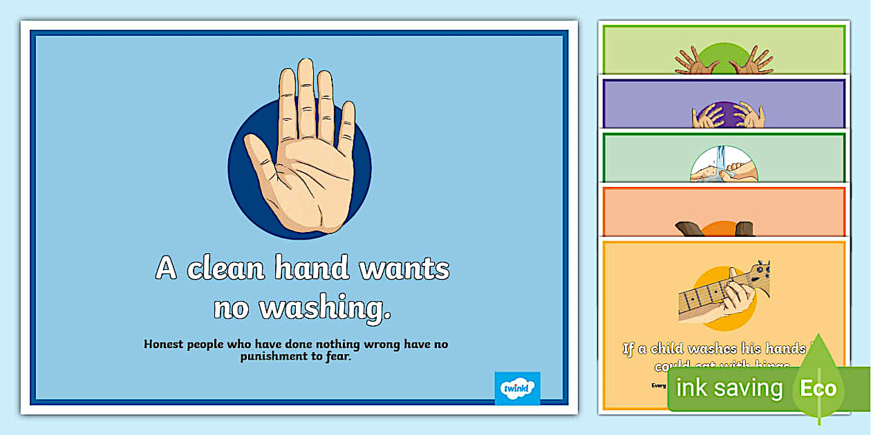 Proverbs on Handwashing | Classroom Display Posters - Twinkl