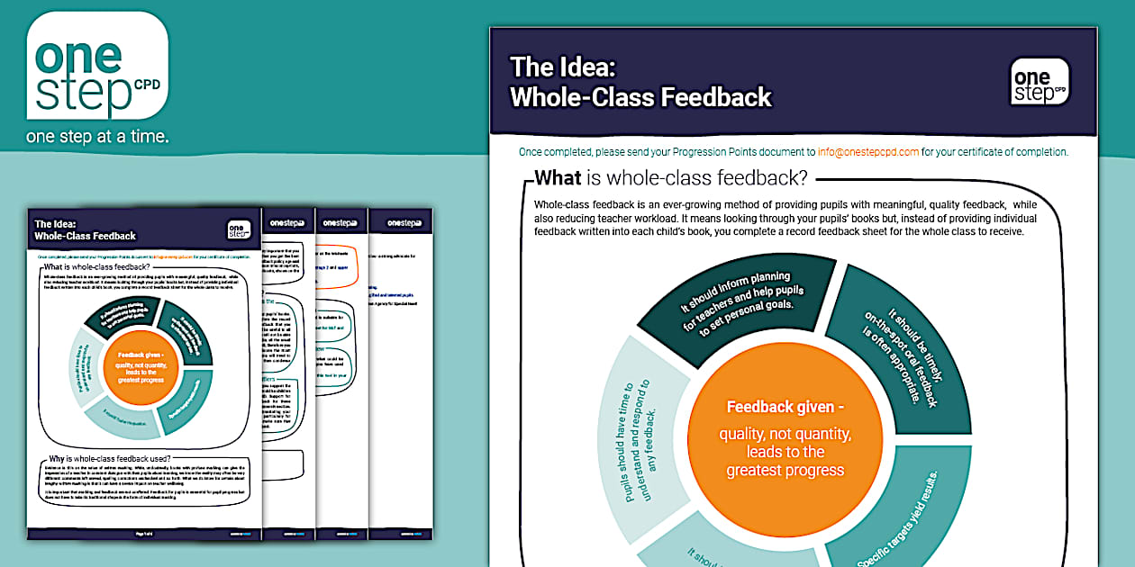 CPD: Implementing Whole Class Feedback in Your Classroom (Pack)