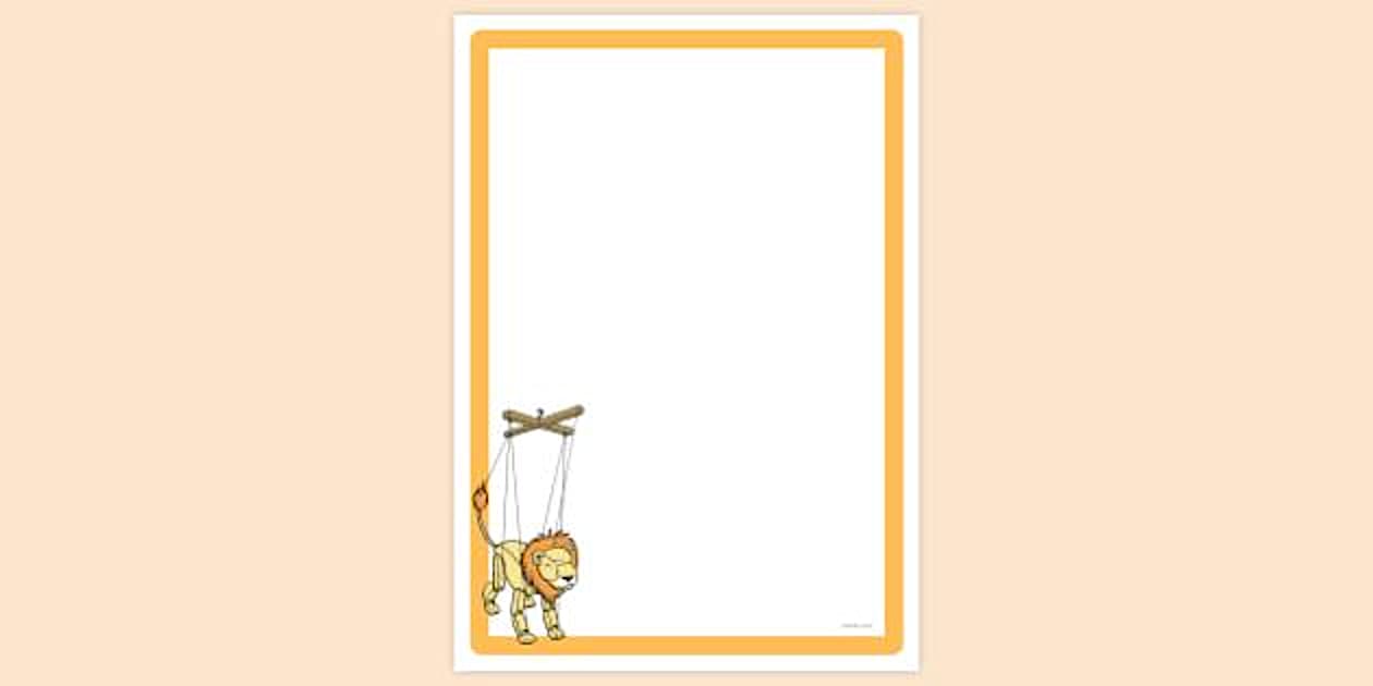 Lion Puppet Page Border (professor feito) - Twinkl