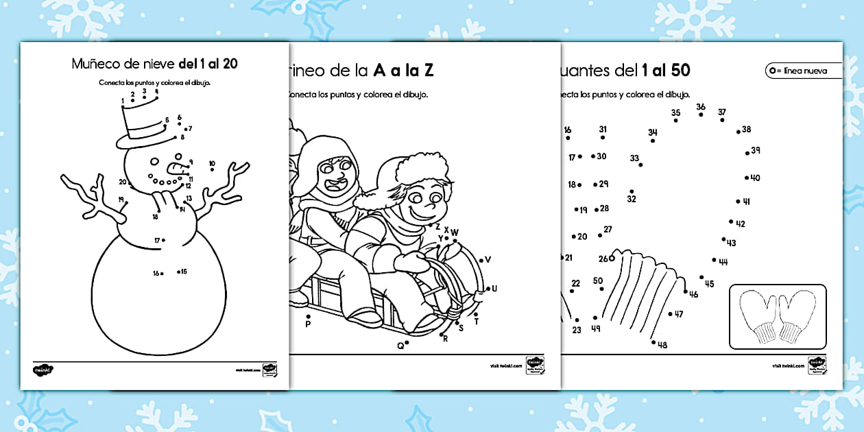 Conecta los puntos: El invierno (teacher made) - Twinkl
