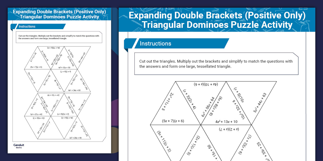 Expanding Double Brackets (Positive Only) Puzzle Activity