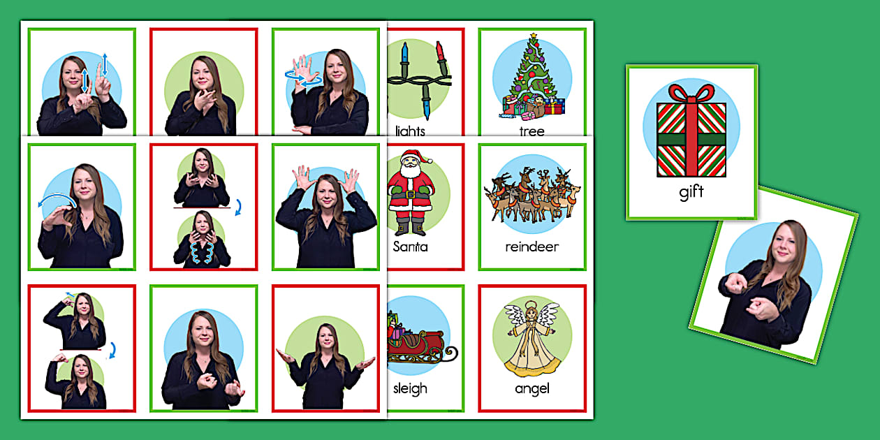 ASL Christmas Matching Cards (Teacher-Made) - Twinkl