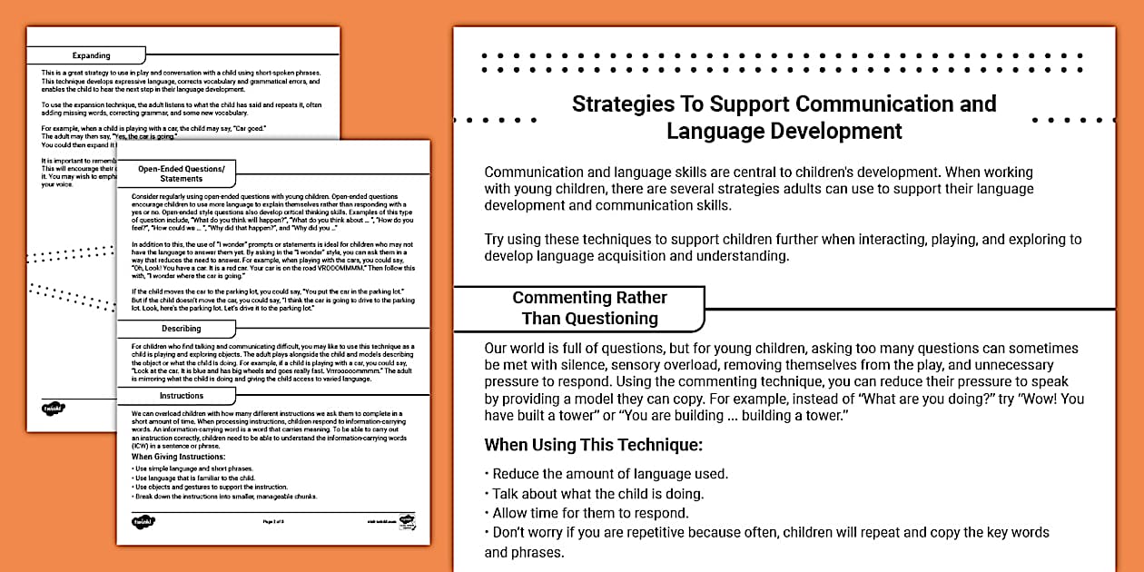 Strategies To Support Communication and Language Development