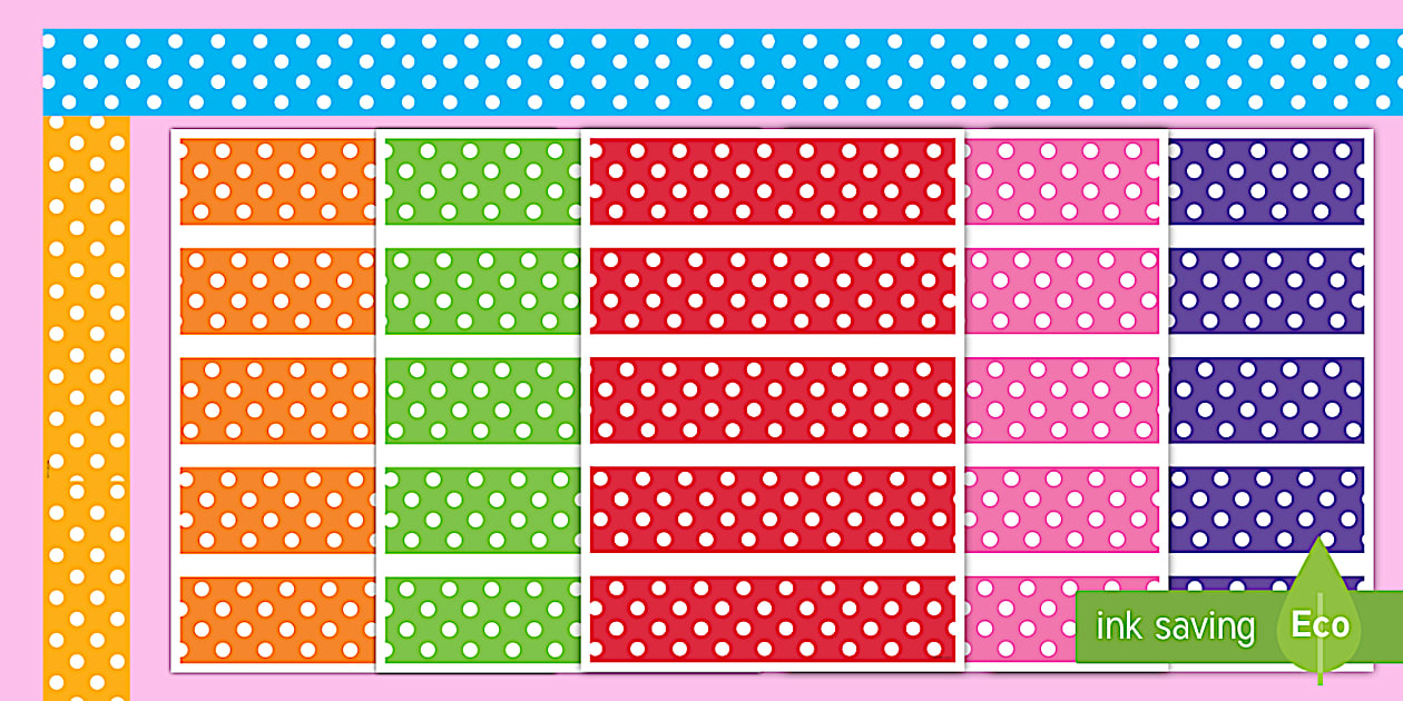 Editable Polka Dot Display Borders (professor feito)