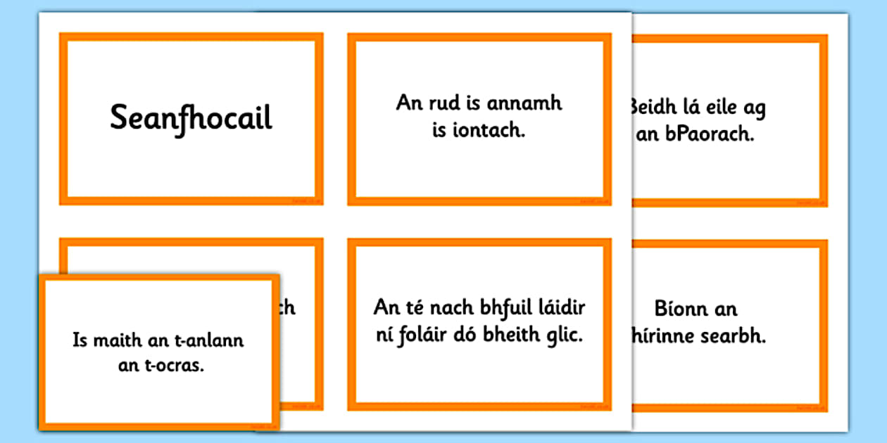 Irish Proverbs as Gaeilge | Acmhainní Gaeilge | Twinkl