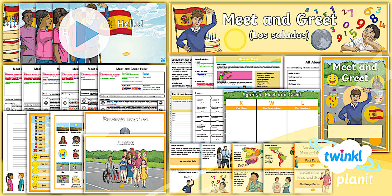 Spanish Greetings PowerPoint - Meet and Greet Unit Pack
