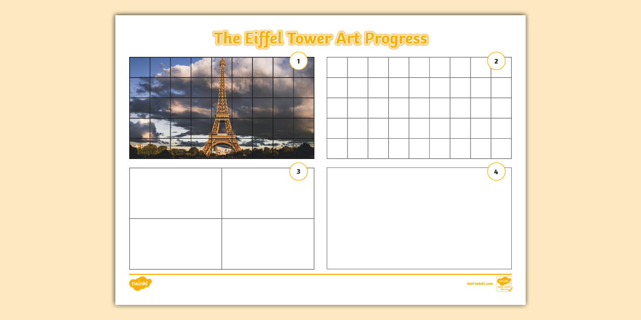* NEW * The Eiffel Tower Art Progress Template - Twinkl