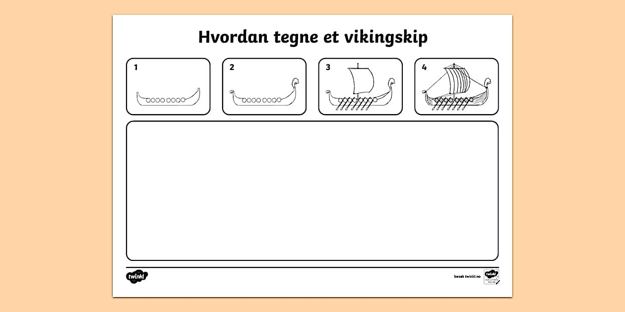 Hvordan tegne et vikingskip (Teacher-Made) - Twinkl