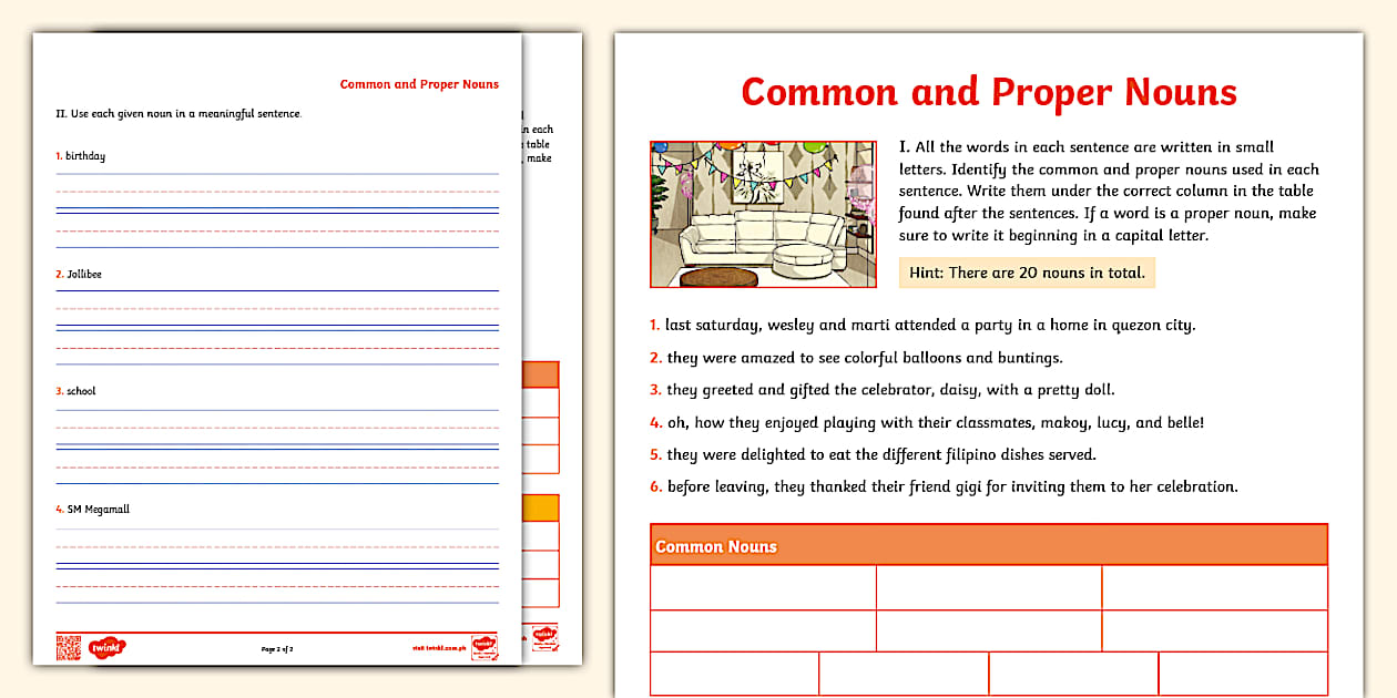 Common and Proper Nouns | Grade 3 | Twinkl (teacher made)