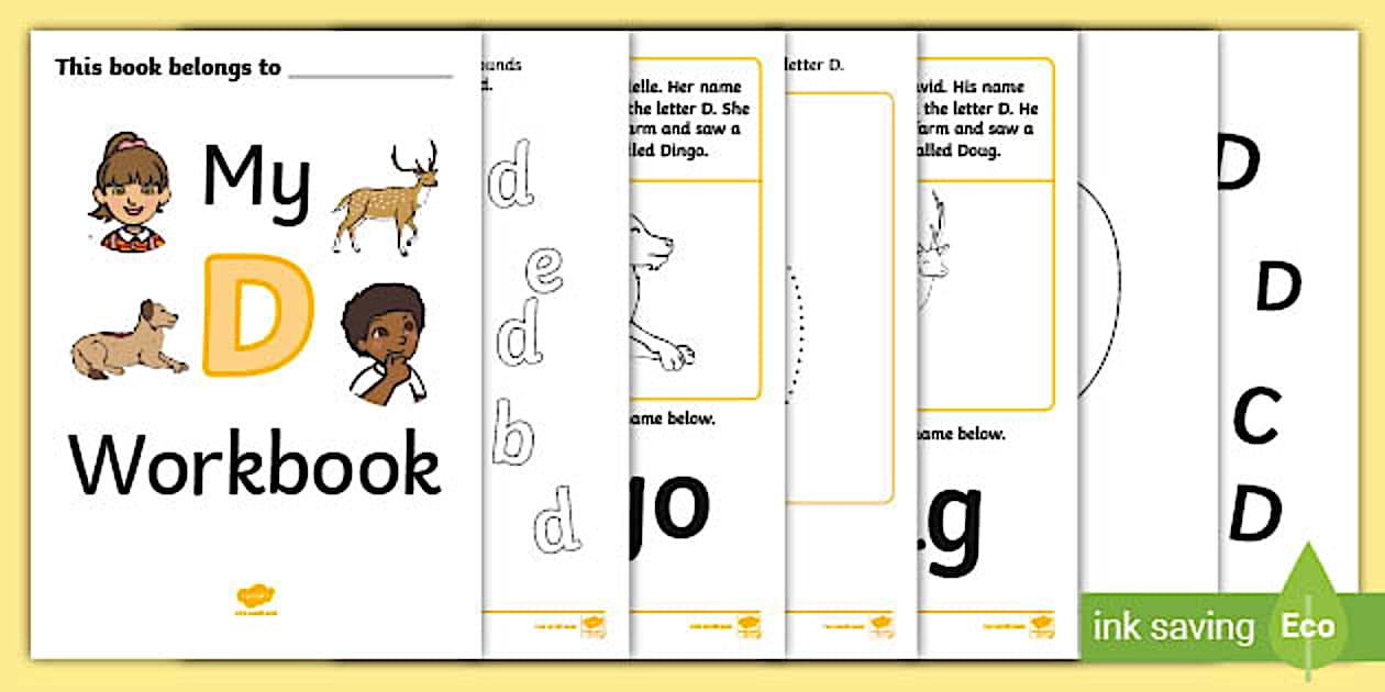 My Workbook D uppercase (teacher made) - Twinkl