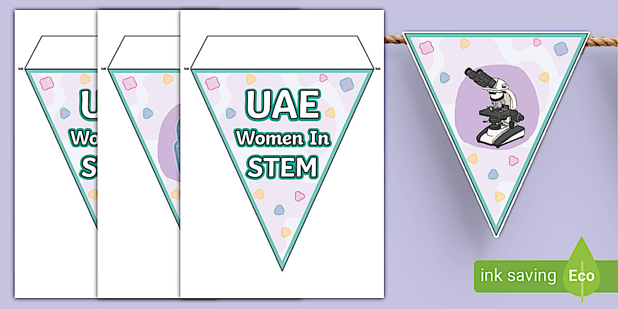 UAE Women in STEM - Display Bunting (teacher made) - Twinkl