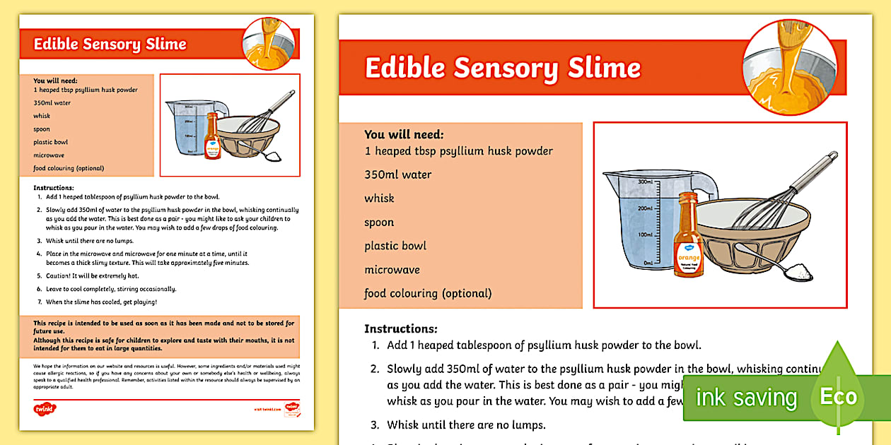 Edible Sensory Slime Craft Instructions (teacher made)