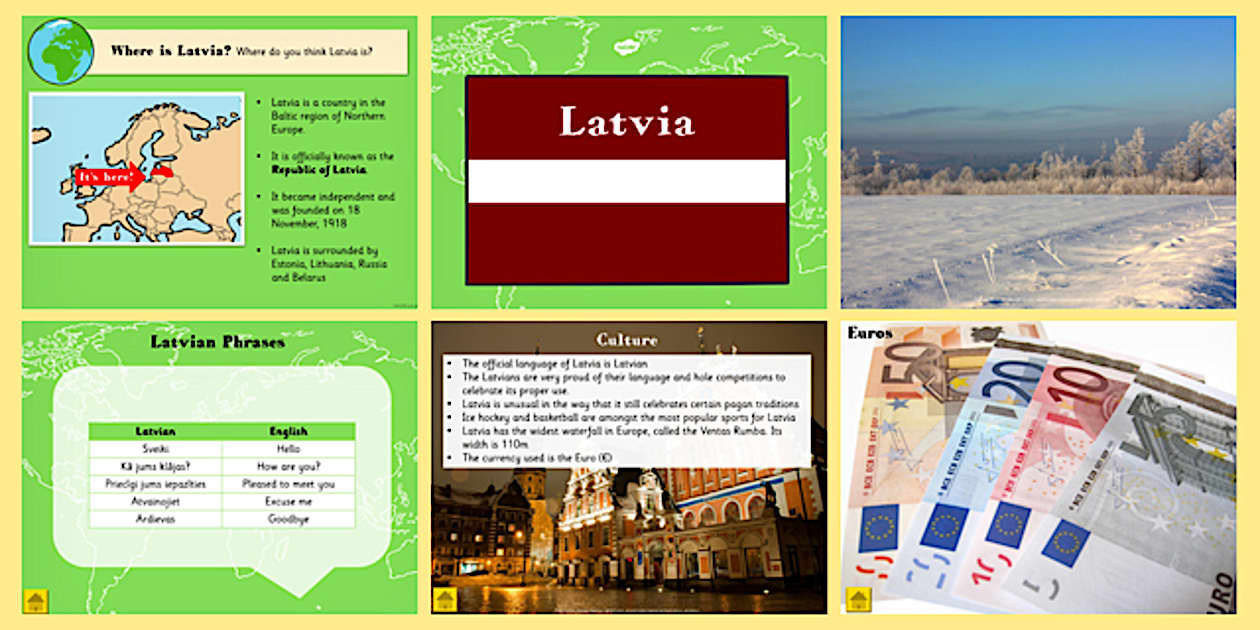 Latvia Information PowerPoint - Twinkl