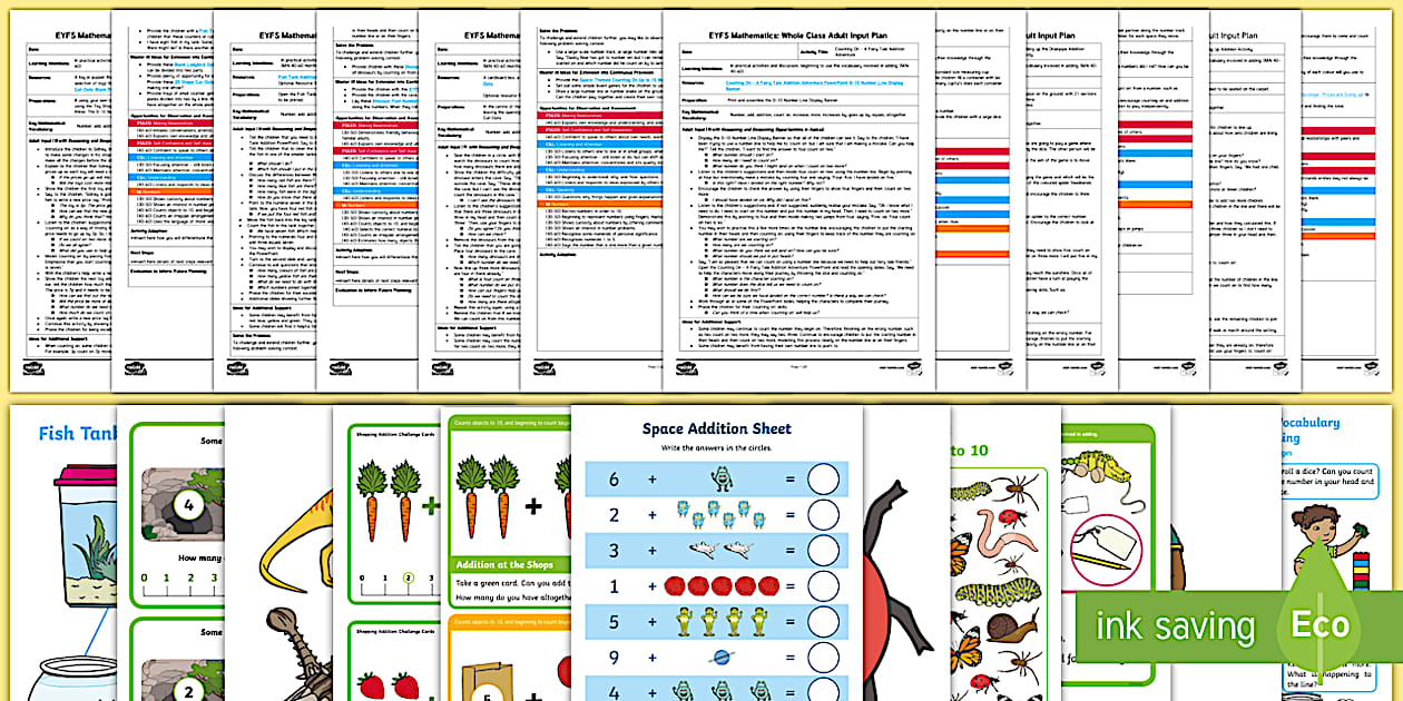 EYFS Maths: Beginning to use the Vocabulary Involved in Adding Adult Input