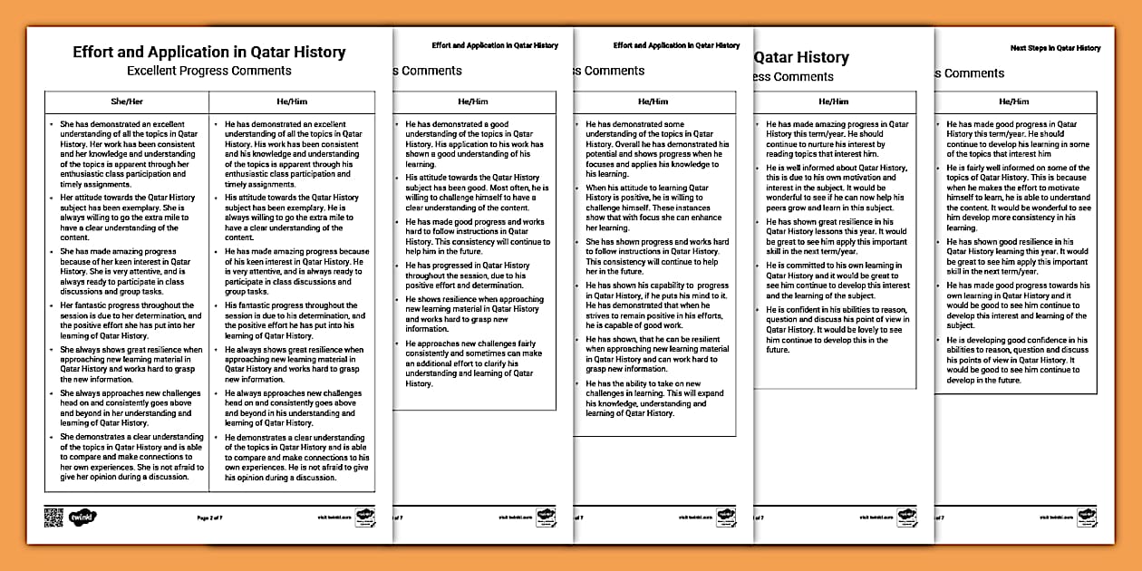 Qatar History Report Comments