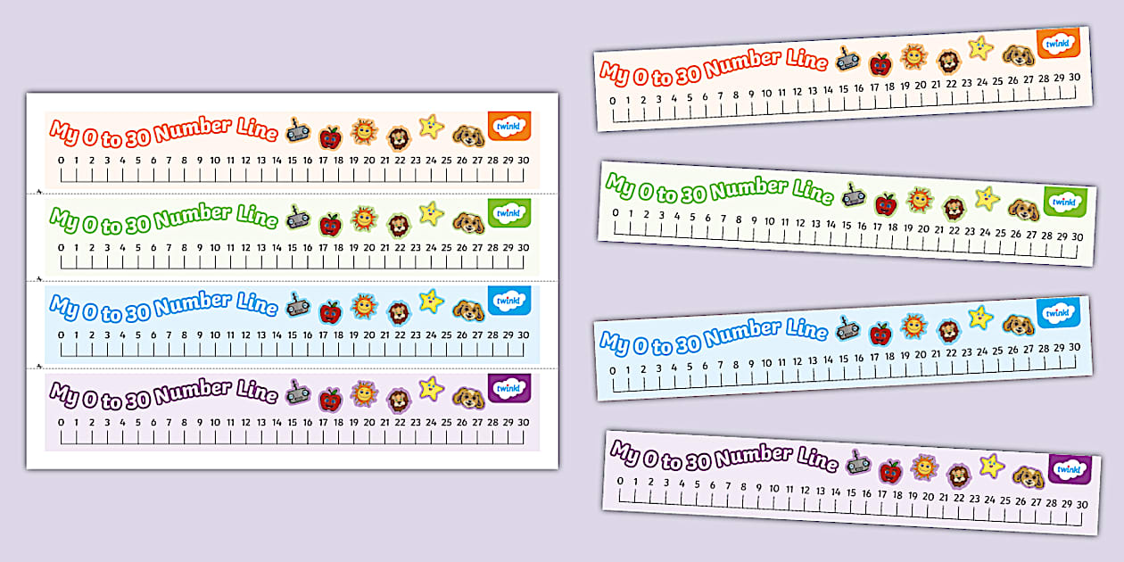 Fun Colour Number Line 0-30 (teacher made) - Twinkl