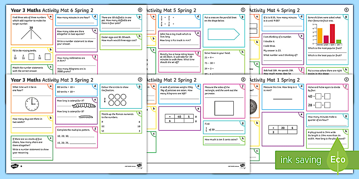 Year 3 Spring 2 Australian Maths Activity Mats - Twinkl