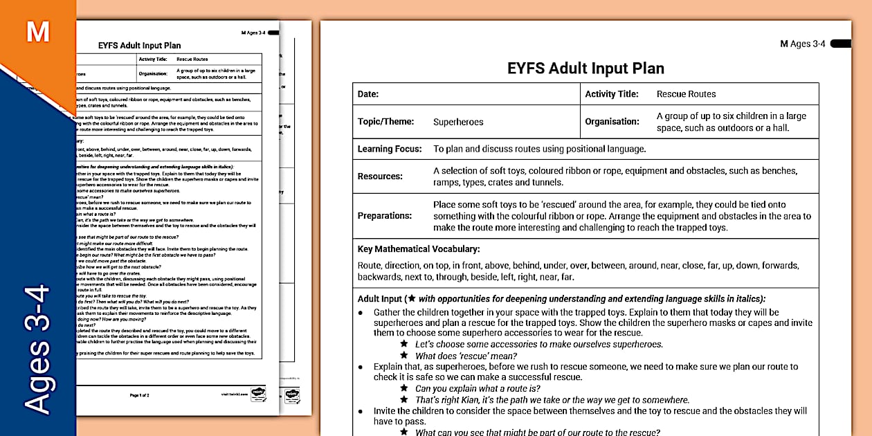 EYFS Rescue Routes Adult Input Plan and Resource Pack