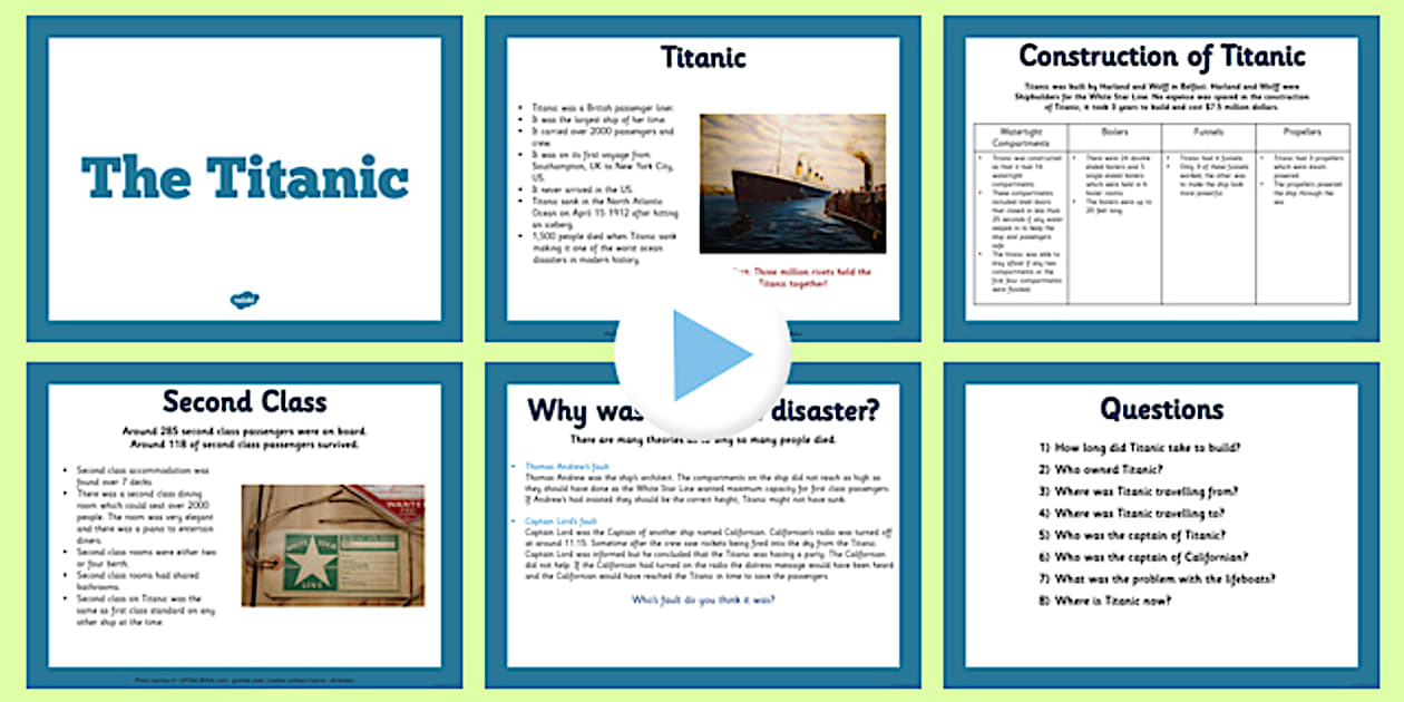 The Titanic Information PowerPoint | History (teacher made)