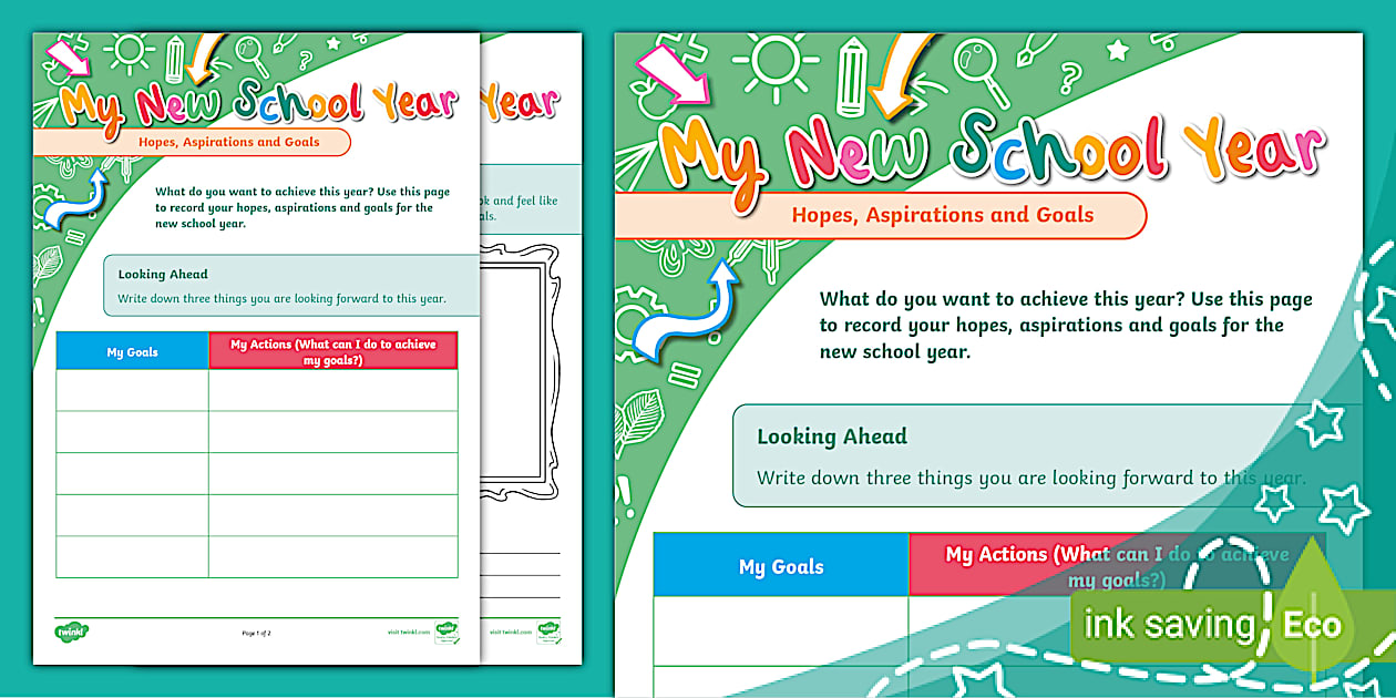 Make A List Of Goals For Students In School | Free Download