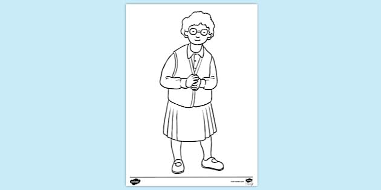 Old Lady Colouring | Colouring Sheets