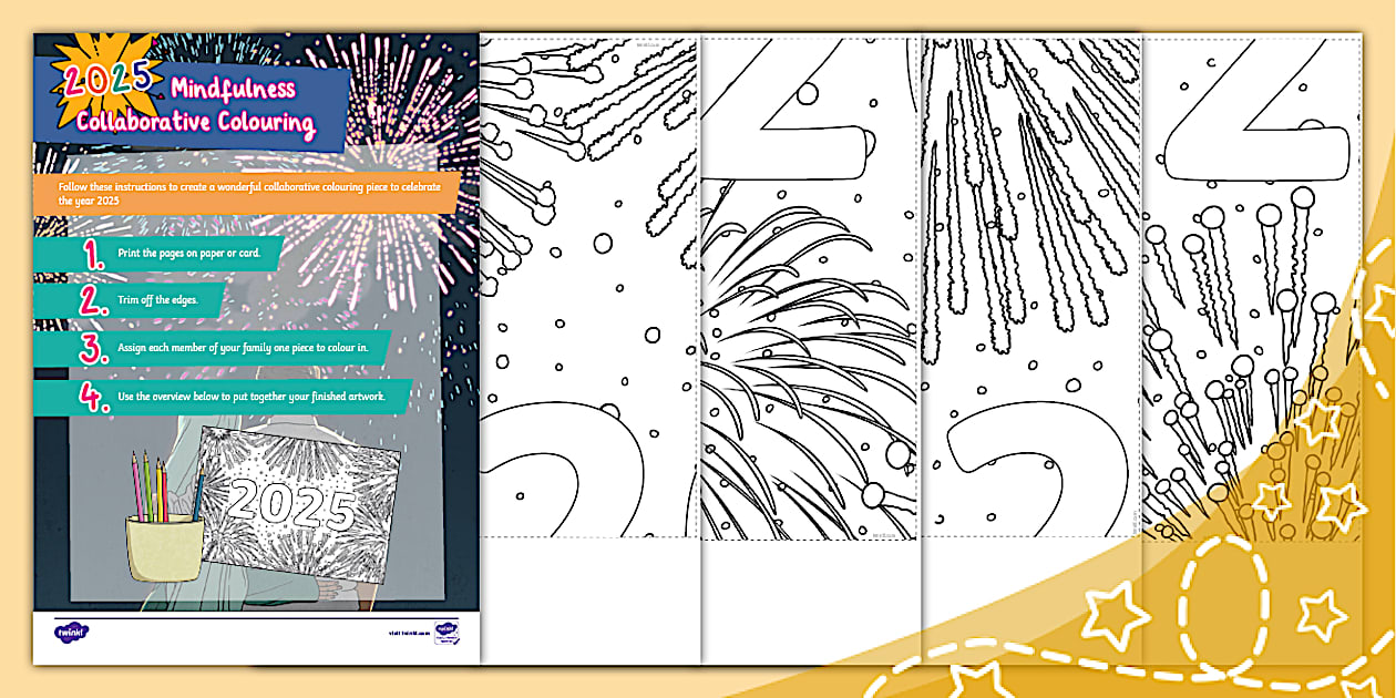 2025 Mindfulness Colouring Sheet Collaborative Edition