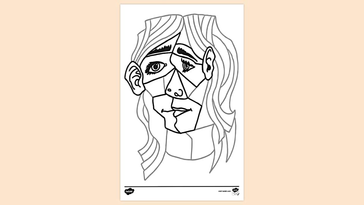 Picasso Template and Features Colouring Sheet - Twinkl