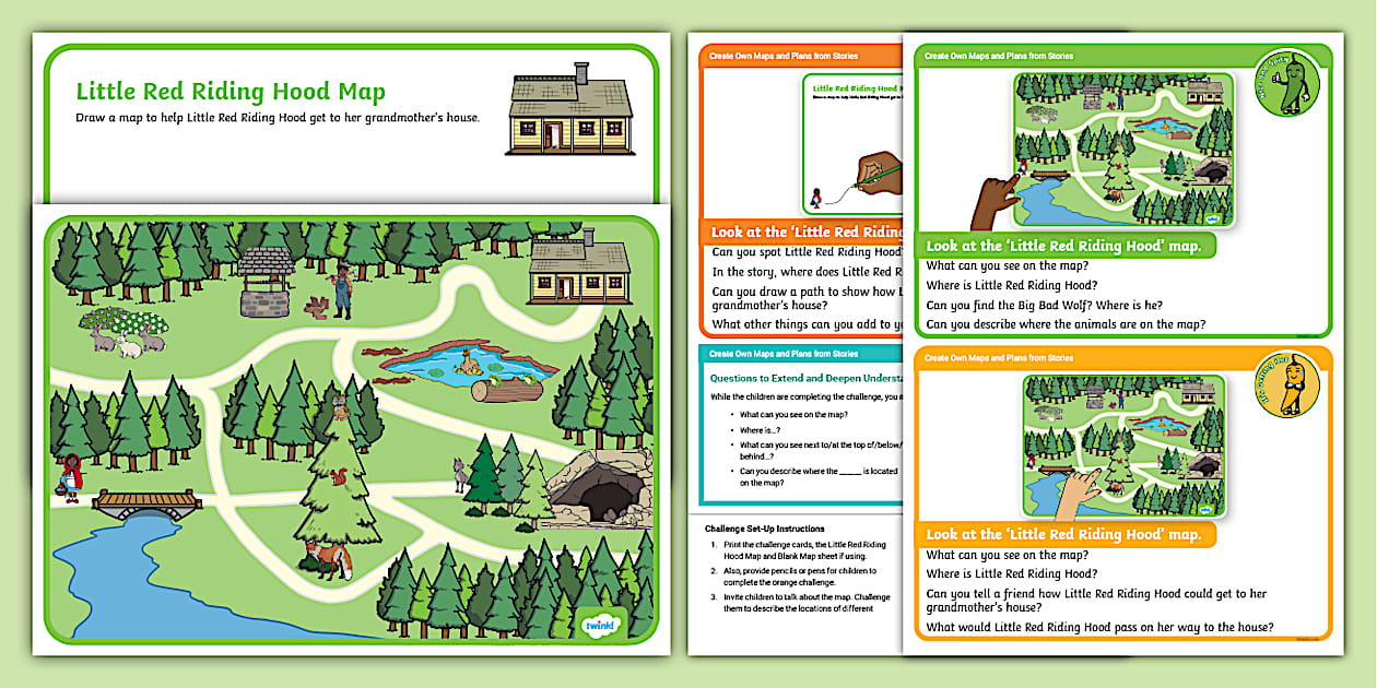 👉 Create Own Maps from Stories Little Red Riding Hood Map