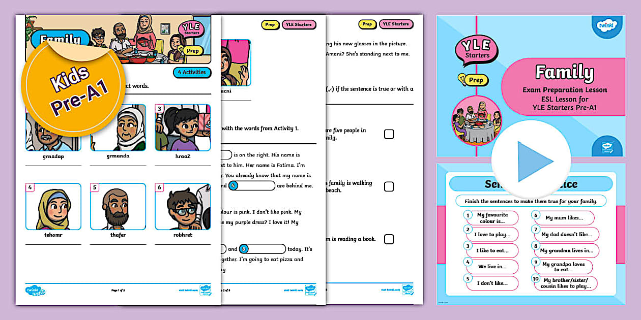 YLE Starters - Prep Lesson (Family) - Twinkl