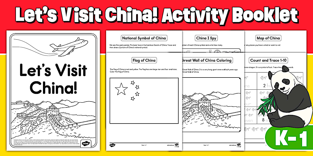Let's Visit China! Activity Booklet for K-1st Grade