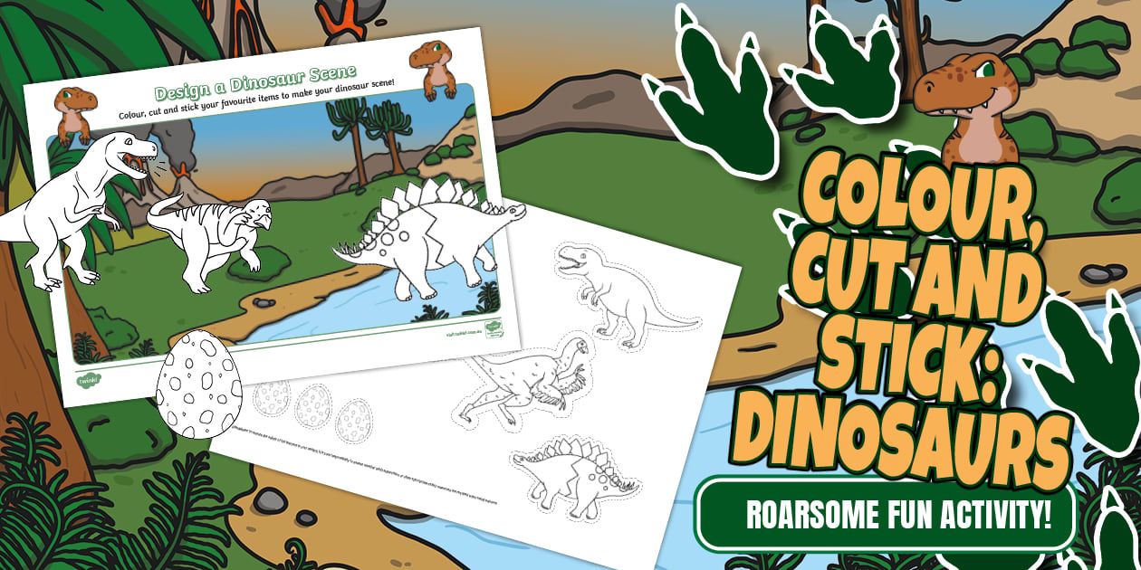 * NEW * Colour, Cut and Stick: Dinosaurs